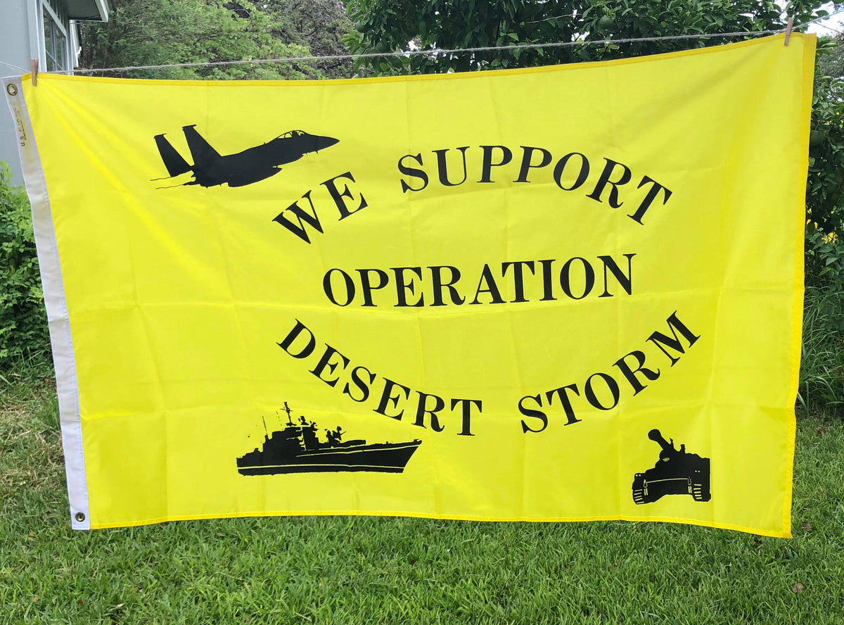 Operation Desert Storm Flag (yellow) Vintage (sale) – National Desert ...